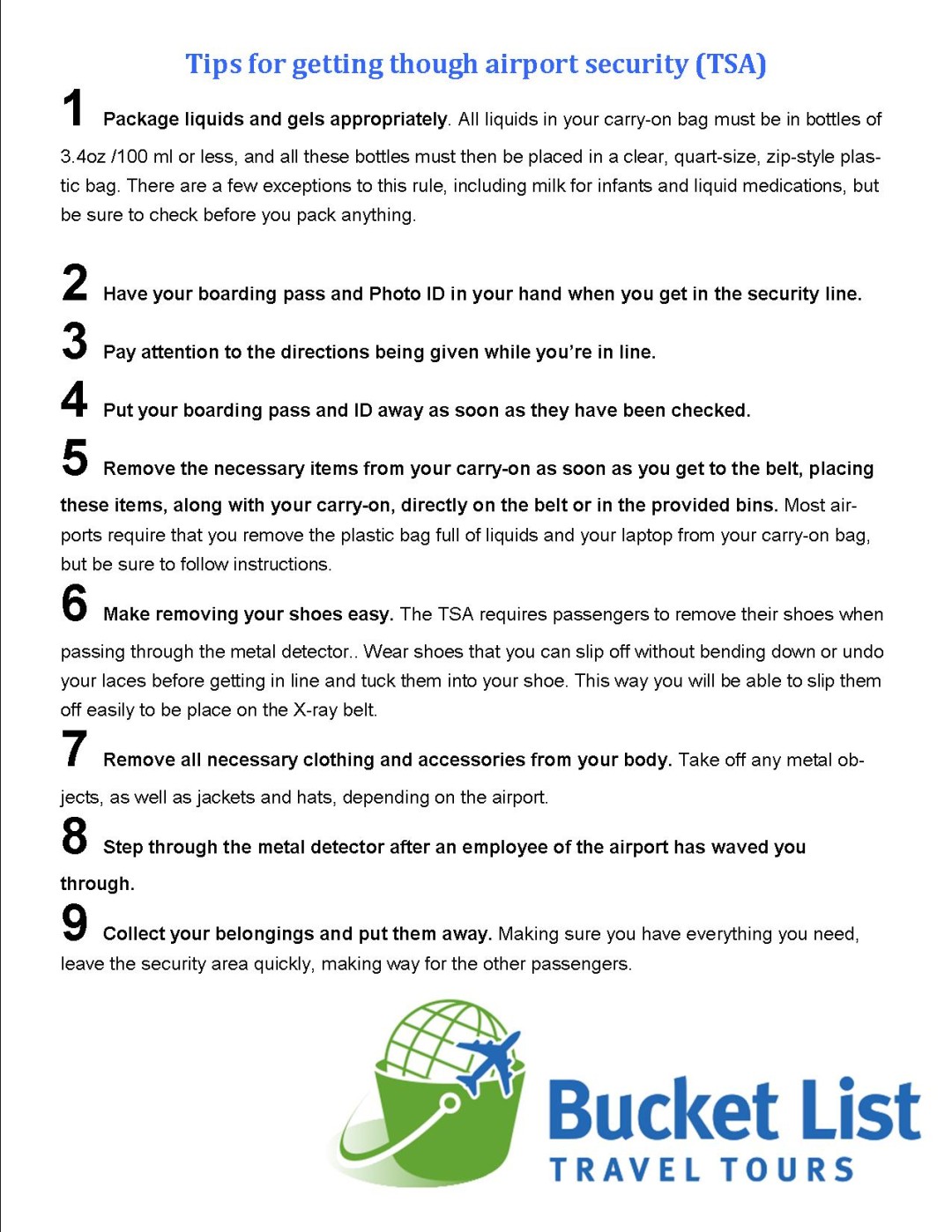 Tips For Getting Through Airport Security aka TSA | Bucket List Travel ...